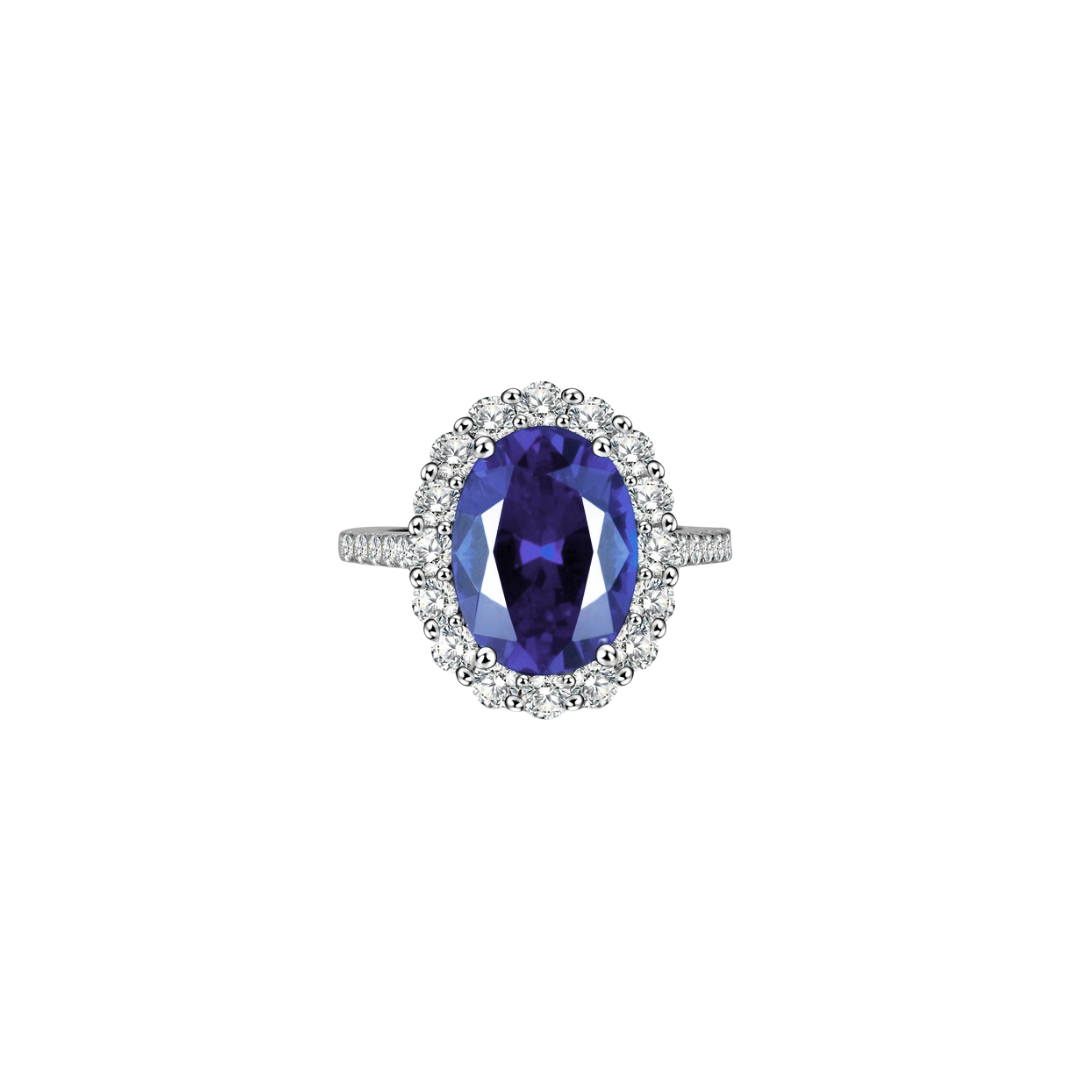 [Oval Cut Gemstone] 18K White Gold Charlotte Halo Setting – JNSQ Gem